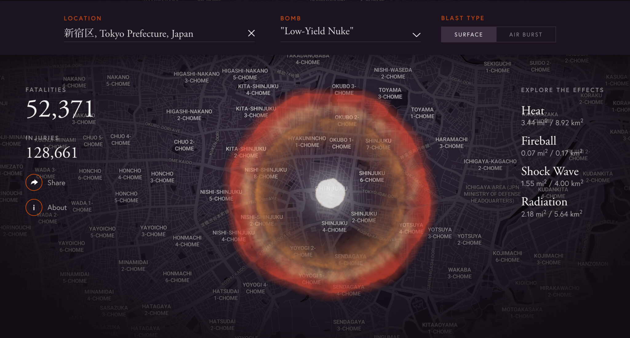 世界のあらゆる場所での核爆発をシミュレーションするサイト『OUTRIDER』 - Collection - Learning Design Lab.