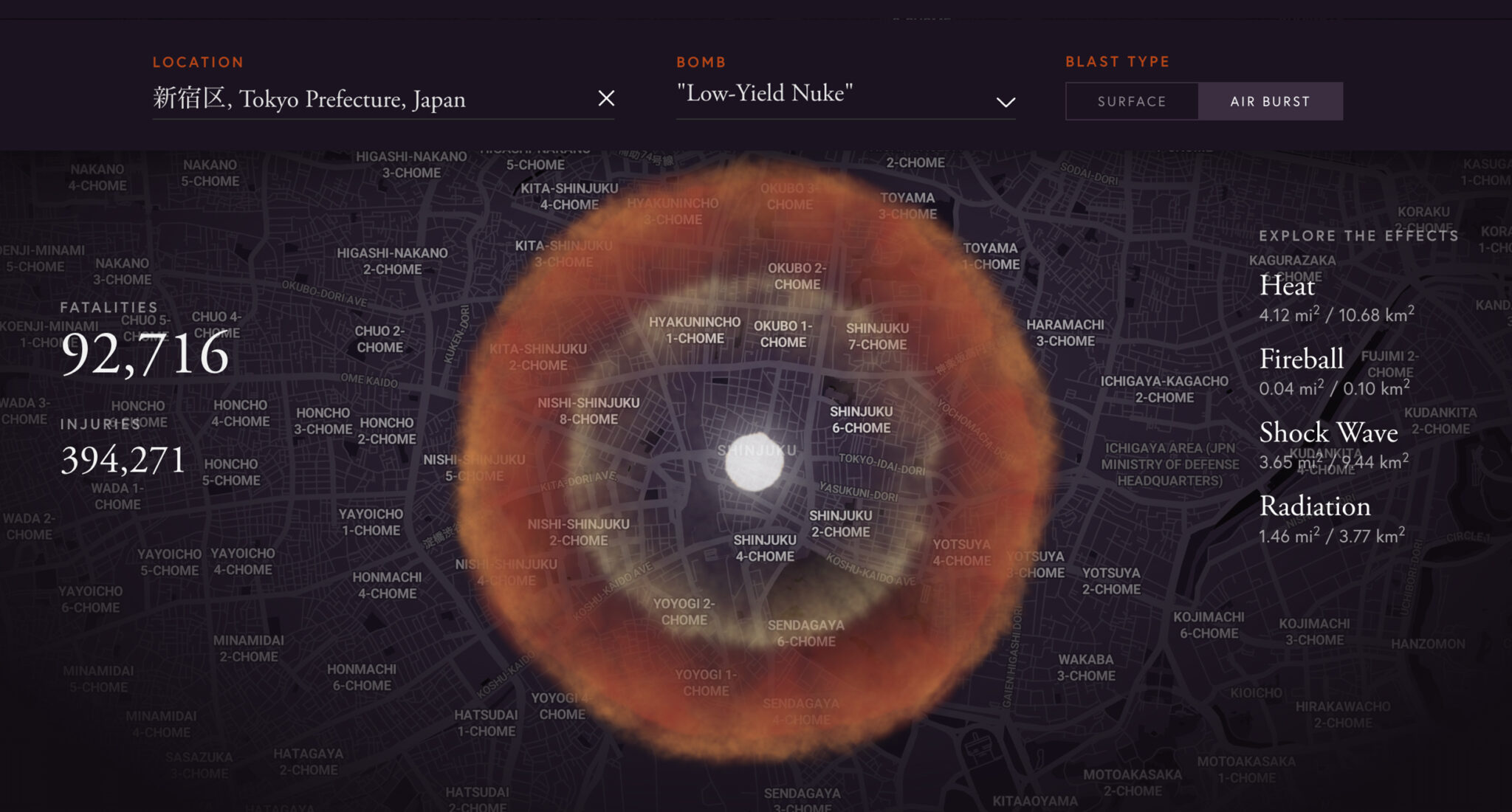 世界のあらゆる場所での核爆発をシミュレーションするサイト『OUTRIDER』 - Collection - Learning Design Lab.